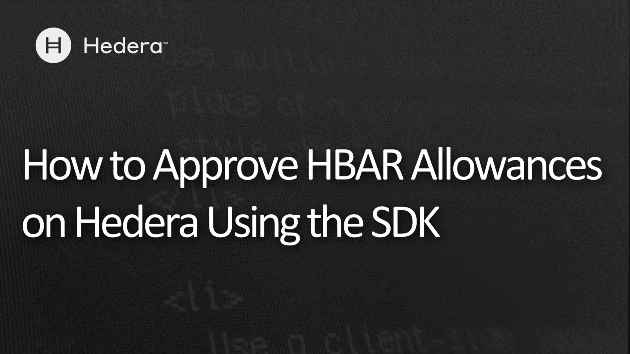 How to Approve HBAR Allowances on Hedera Using the SDK | Hedera