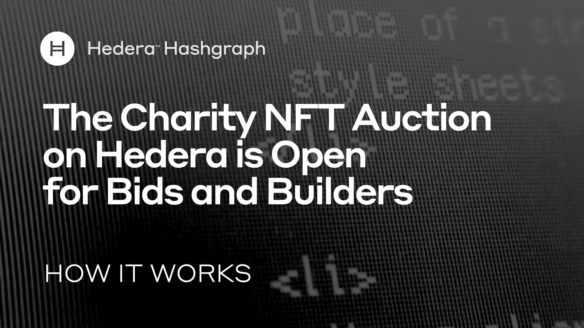 The Charity NFT Auction on Hedera is Open for Bids and Builders | Hedera